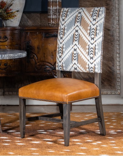 Flint Dining Chair | Modern Rustic - Leather - Fabric | Adobe Interiors