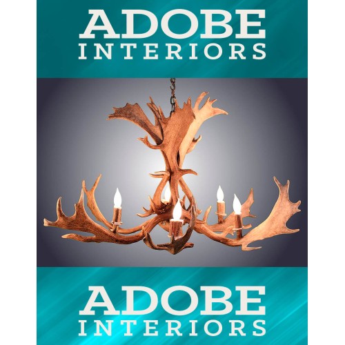 6 Light Fallow Antler Chandelier