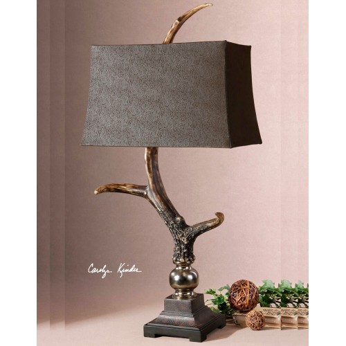 Stag Horn Dark Table Lamp | Free Shipping