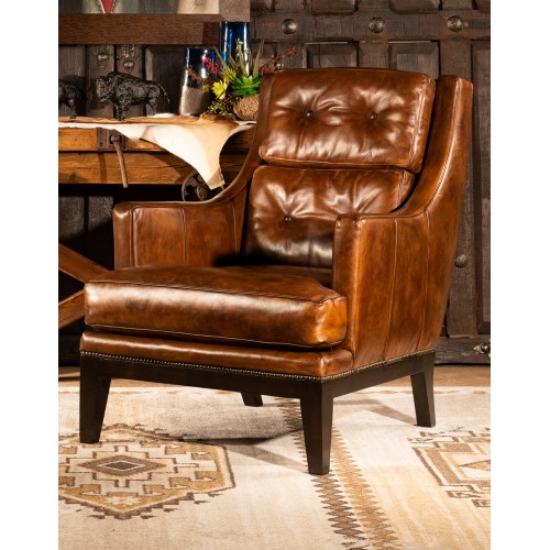 Saddleback Mocha Leather Chair | Modern Rustic
