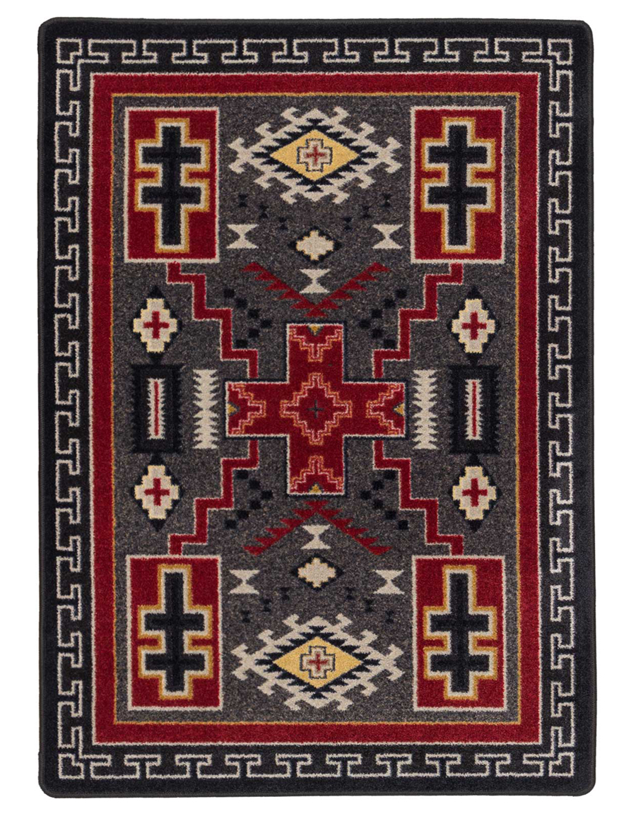 Double Cross Grey Rug | Southwestern | Adobe Interiors