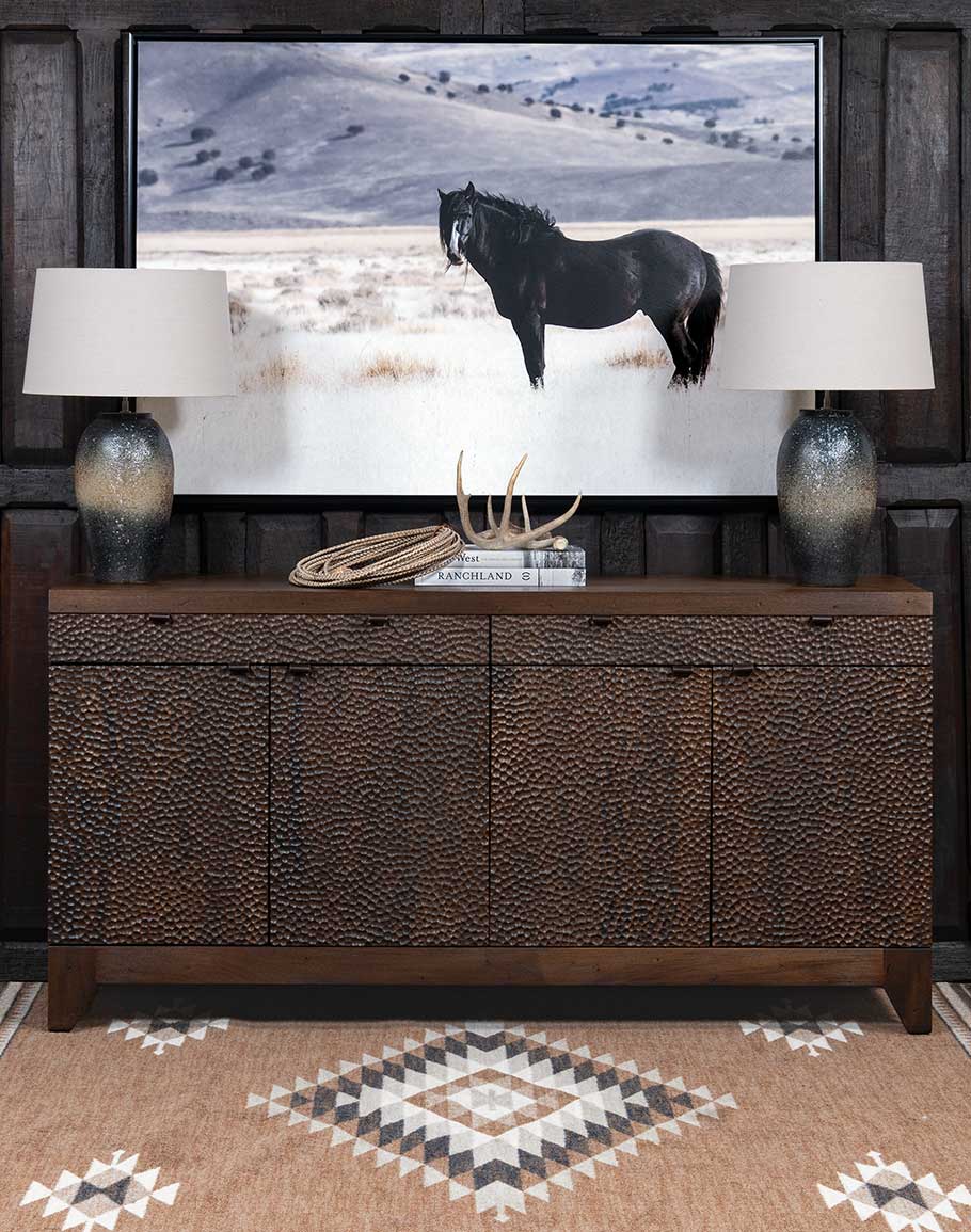 Chisel Tobacco Solid Rosewood Buffet - Warm Brown, Luxury Western ...