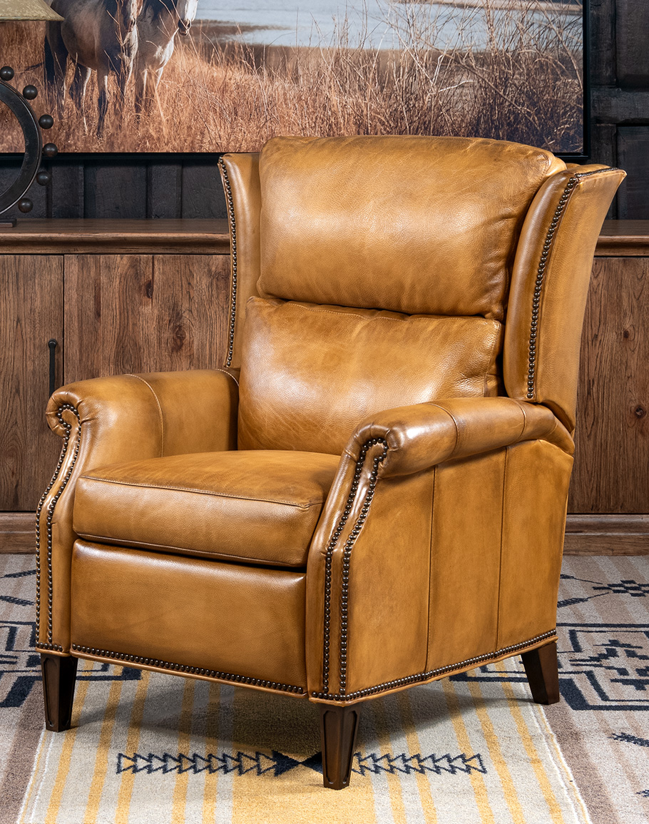 Lariat Leather Recliner Full Grain Adobe Interiors